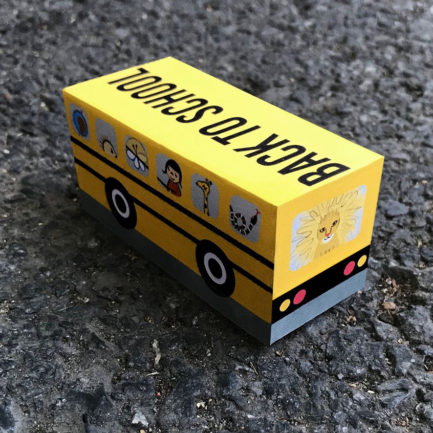 3D School Bus, From Back Illustration by Gretchen Geser | Directory of ...