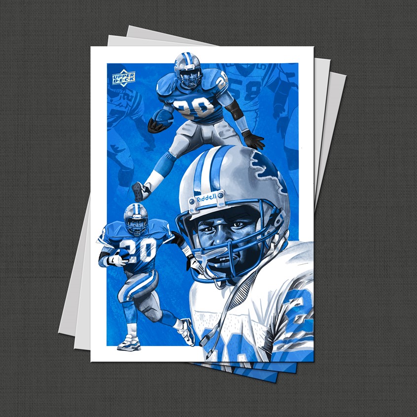 Barry Sanders football card Illustration by Craig Nordeen | Directory ...