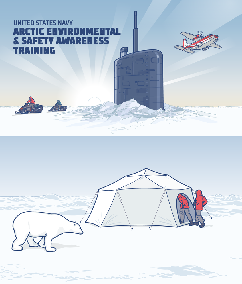 US Navy - Arctic Safety Training Illustration by Max Hancock ...