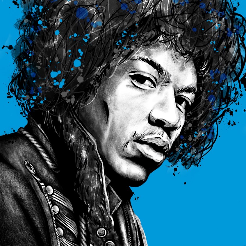 Hendrix Illustration by Jonathan Bruns | Directory of Illustration