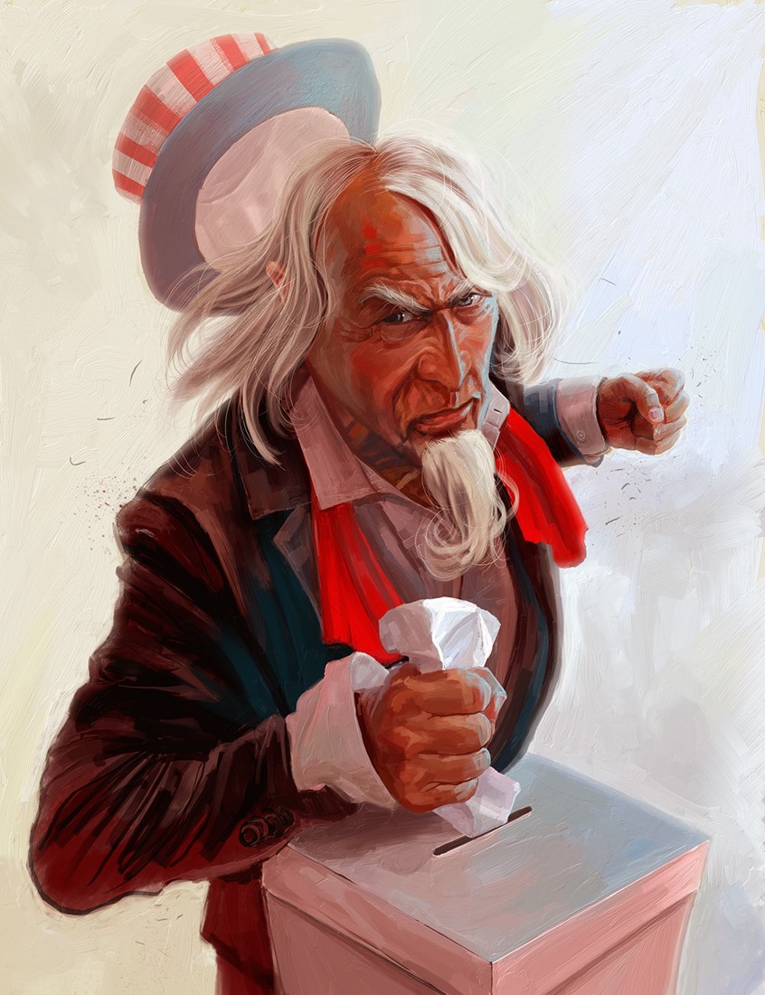 Angry voter Illustration by Mart Klein | Directory of Illustration