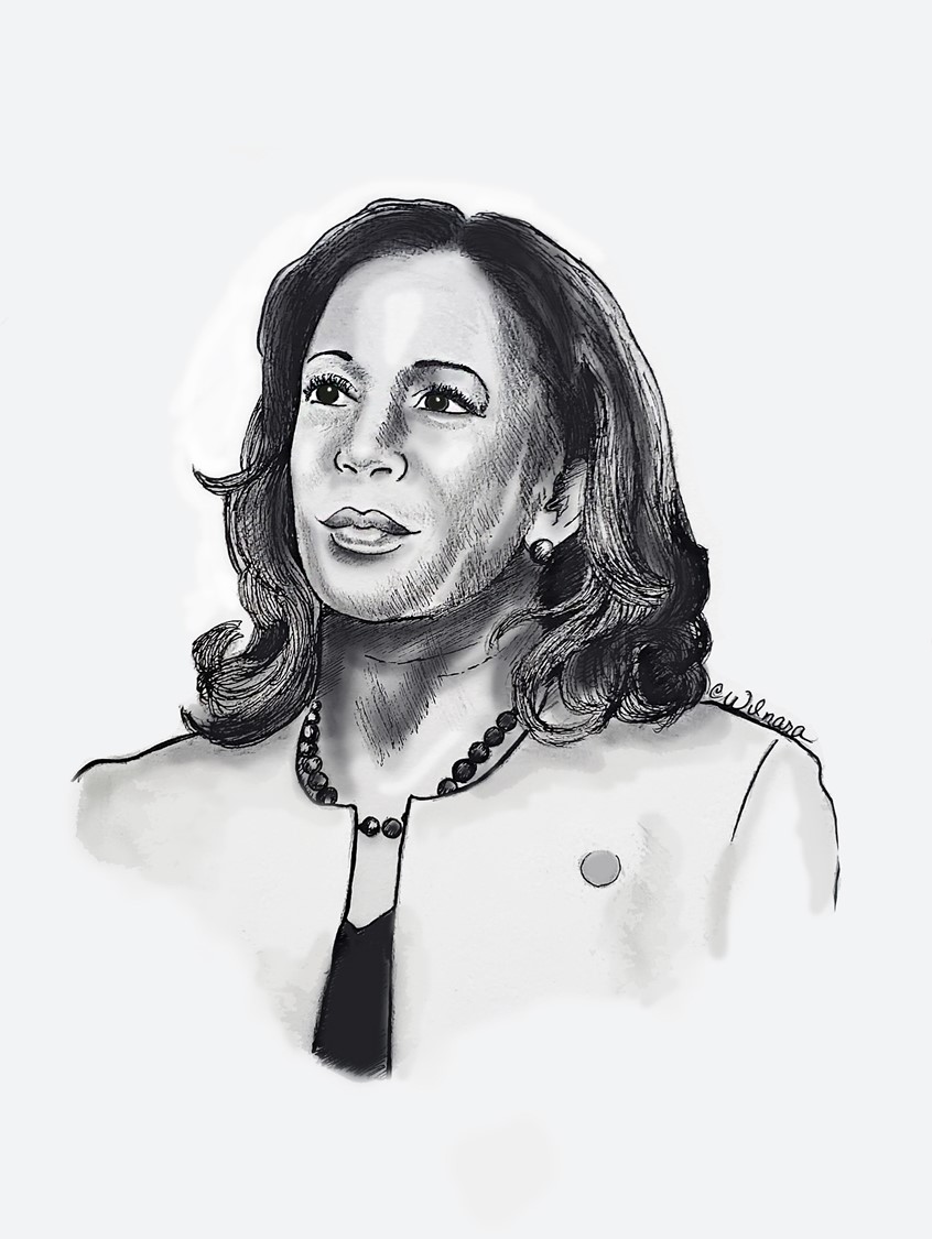 Pen & Ink Vice President elect Kamala Harris Illustration by Wilnara ...