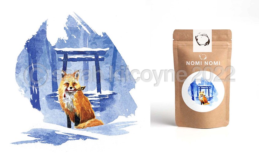 Illustrated Labels for Nomi Nomi Match Tea Illustration by Sarah K ...