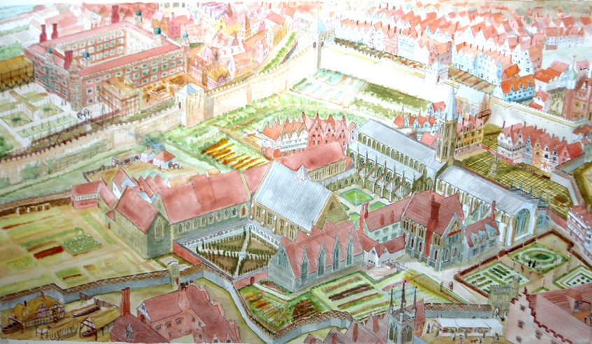 The Black Friars in London in 1530 Illustration by Mark Samuel ...