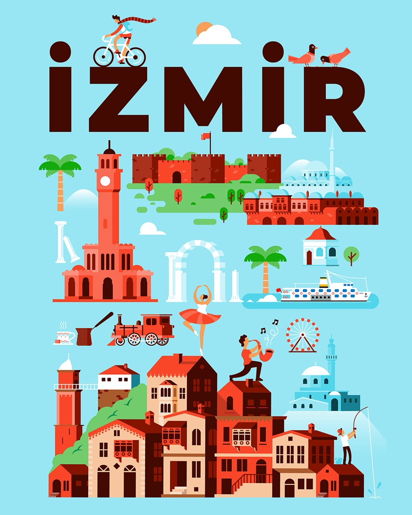 Izmir Poster Illustration by Kürsat Ünsal | Directory of Illustration