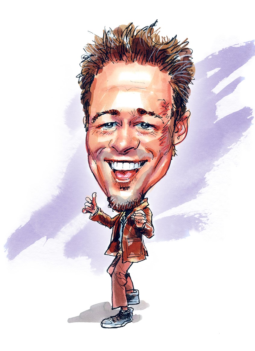 Brad Pitt caricature Illustration by Peter Green | Directory of ...