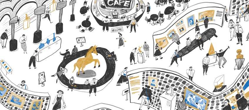 A Day in the Museum Illustration by Emma Shen | Directory of Illustration