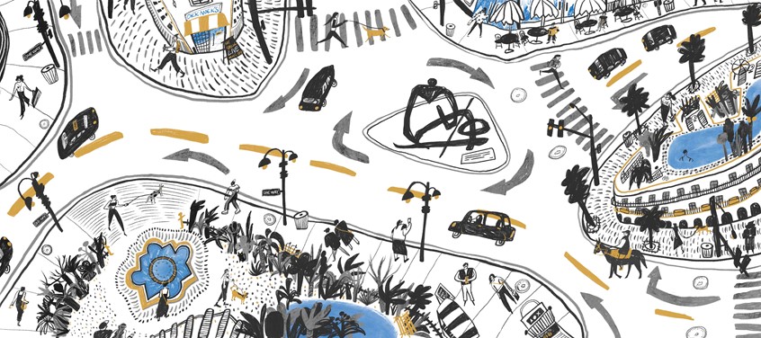 A Day in the City Illustration by Emma Shen | Directory of Illustration