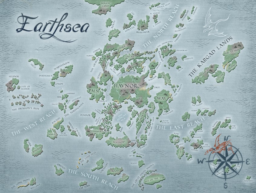 Mock Earthsea Map Illustration by Jennifer Bruce | Directory of ...