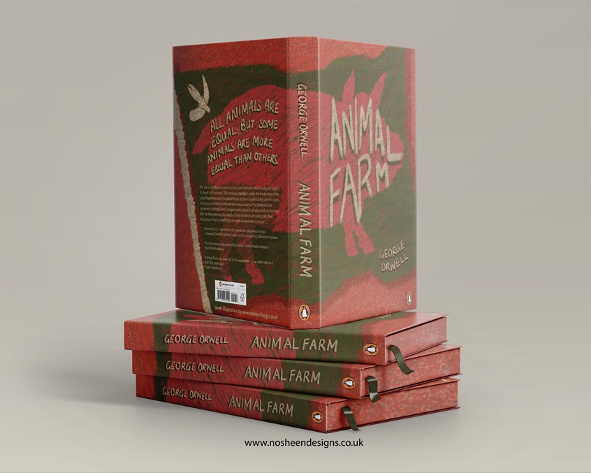 George Orwell's Animal Farm Book Cover Illustration by nosheen designs ...
