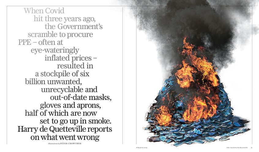 Burning Masks Illustration by Peter Crowther | Directory of Illustration
