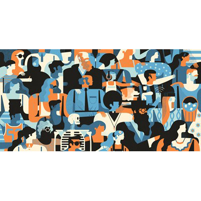 Facebook characters Illustration by Owen Davey | Directory of Illustration